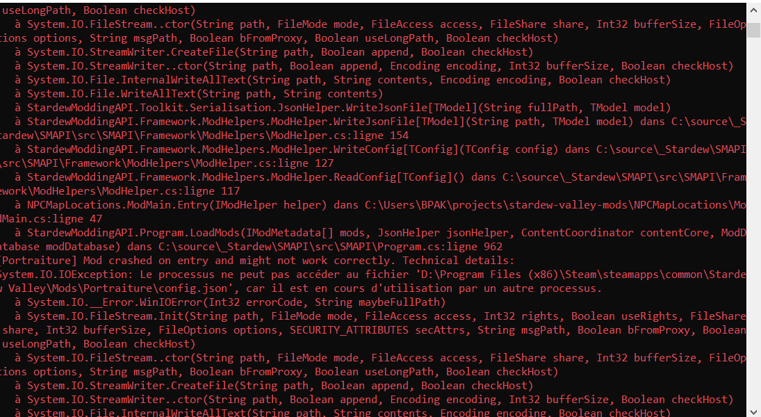 Bug/Issue - Error with Smapi | Chucklefish Forums