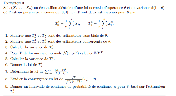 Estimateur convergent / Entraide (supérieur) / Forum de mathématiques ...