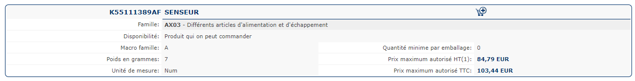 P1009-00 Humidity sensor. Bouton recyclage air clignotant.