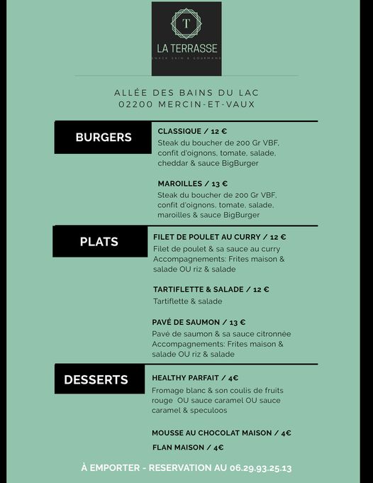 Carnets de notes : La Terrasse vous propose un menu classique mais ...