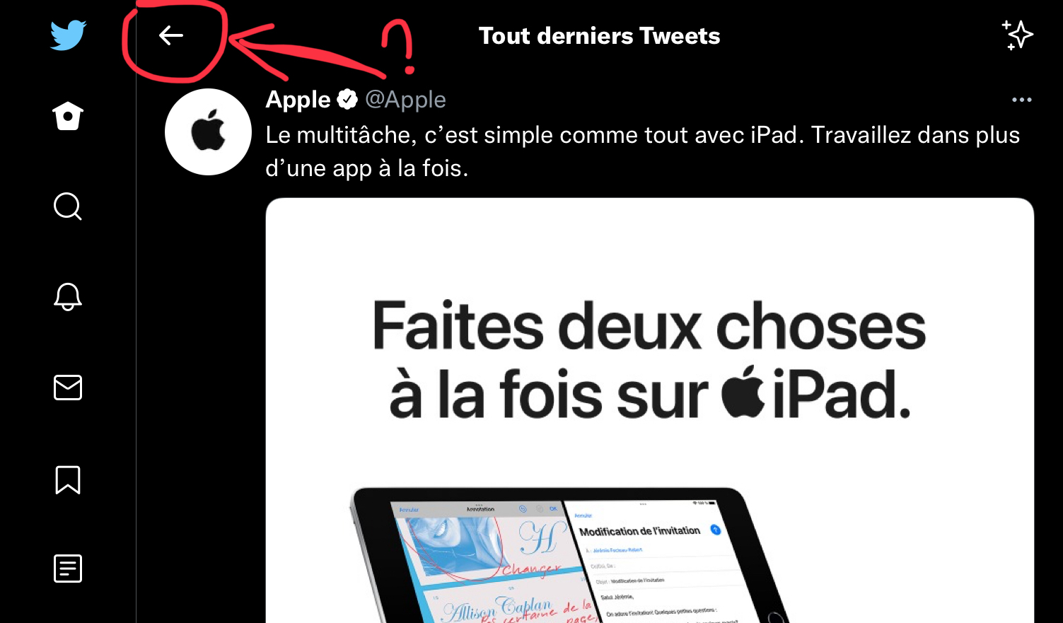 Bug — An arrow appeared for the first time on my home feed : r/Twitter