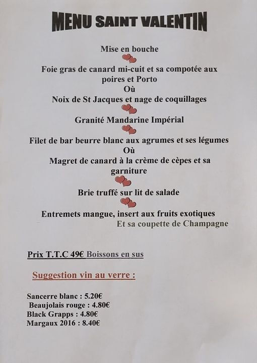 Carnets de notes : Auberge de la Louvière Voici le menu de la saint ...
