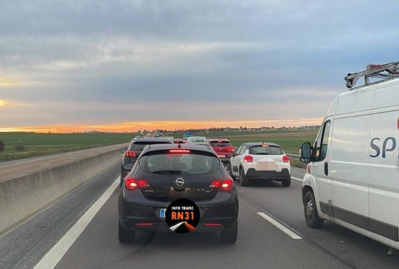 Carnets de notes : RN31 [ Manifestation ][51] Barrage Filtrant au Rond ...