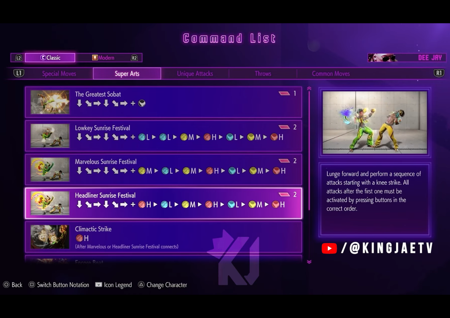 Moves List