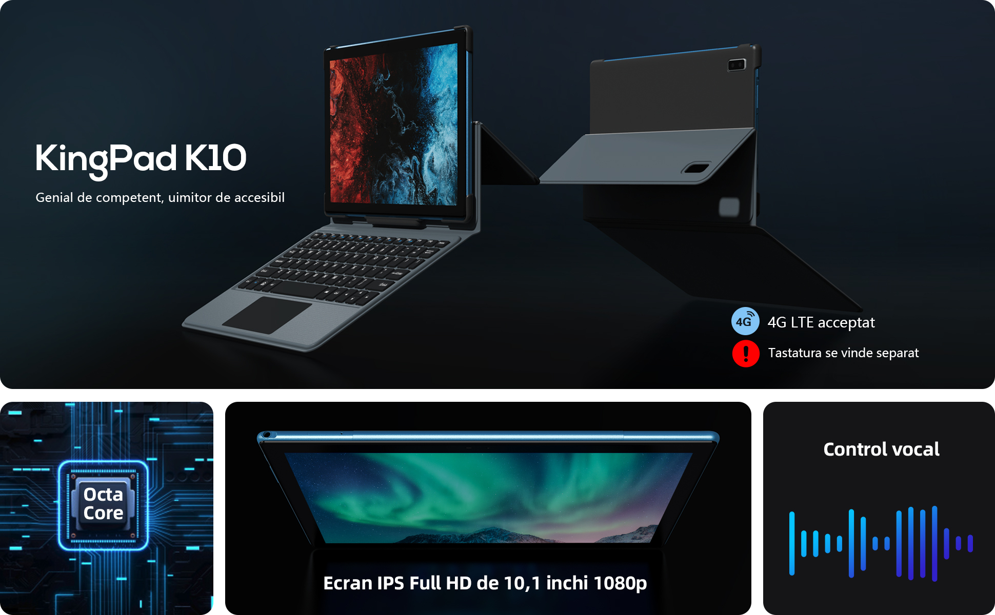Tableta VASTKING KingPad K10, Octa Core, 10.1”, FHD IPS, 3GB RAM, 32GB ...