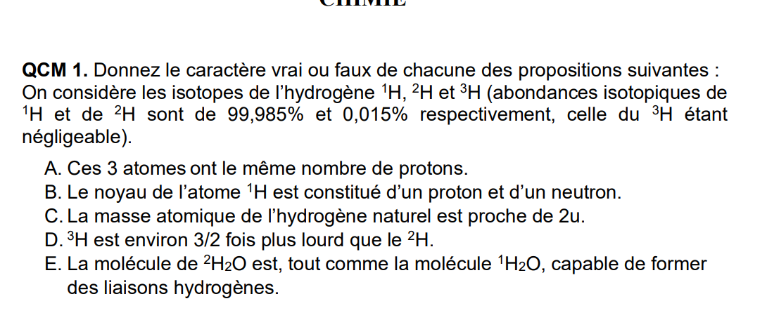Examen 2020-2021 Session 2 QCM 1 et 7 - UE1 - Chimie - Tutorat ...