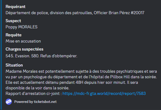 Peuple de San Andreas c. Poppy Morales - Décisions de Justice - GTAW France